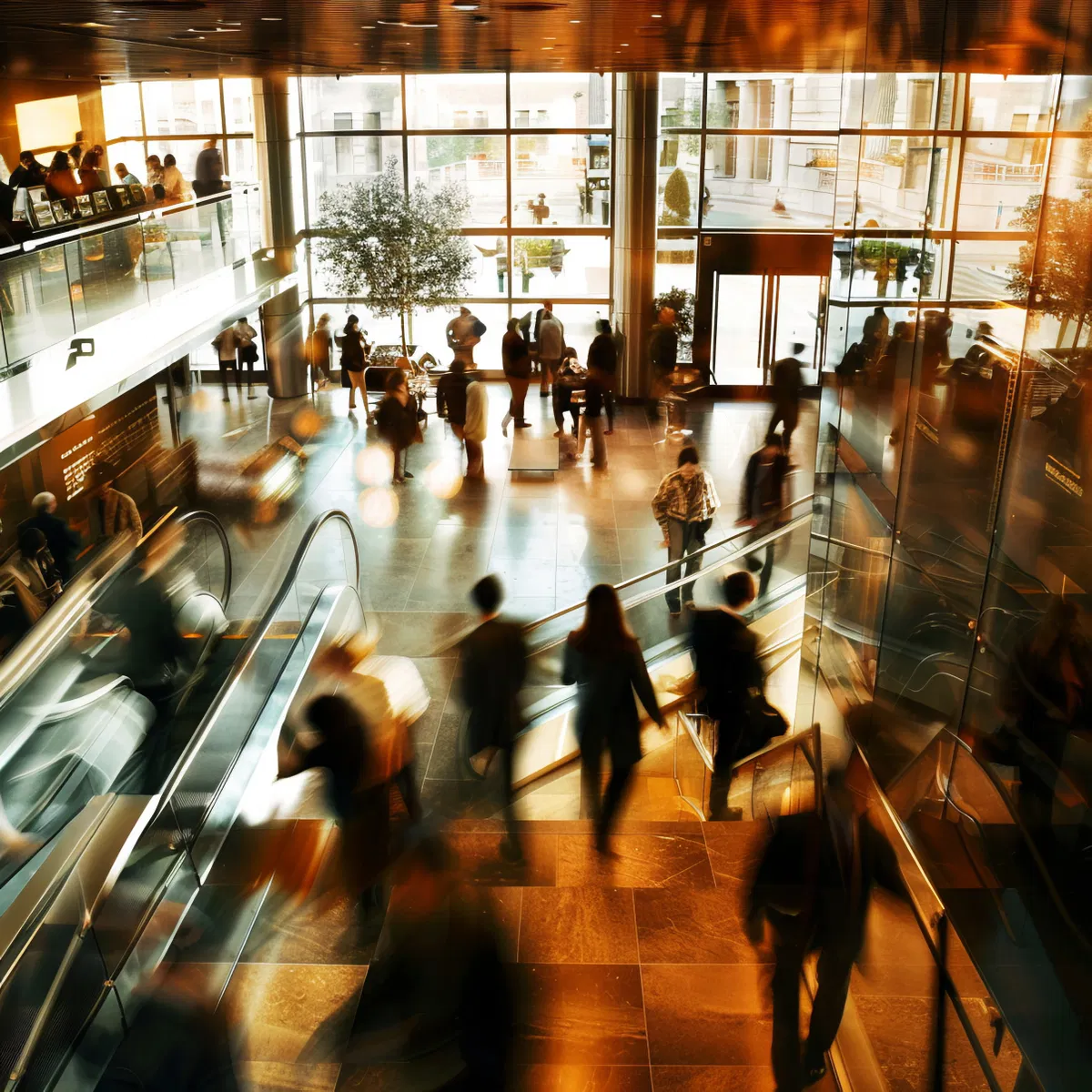 Busy Modern Office Atrium - Free Stock Photo | FOCA Stock
