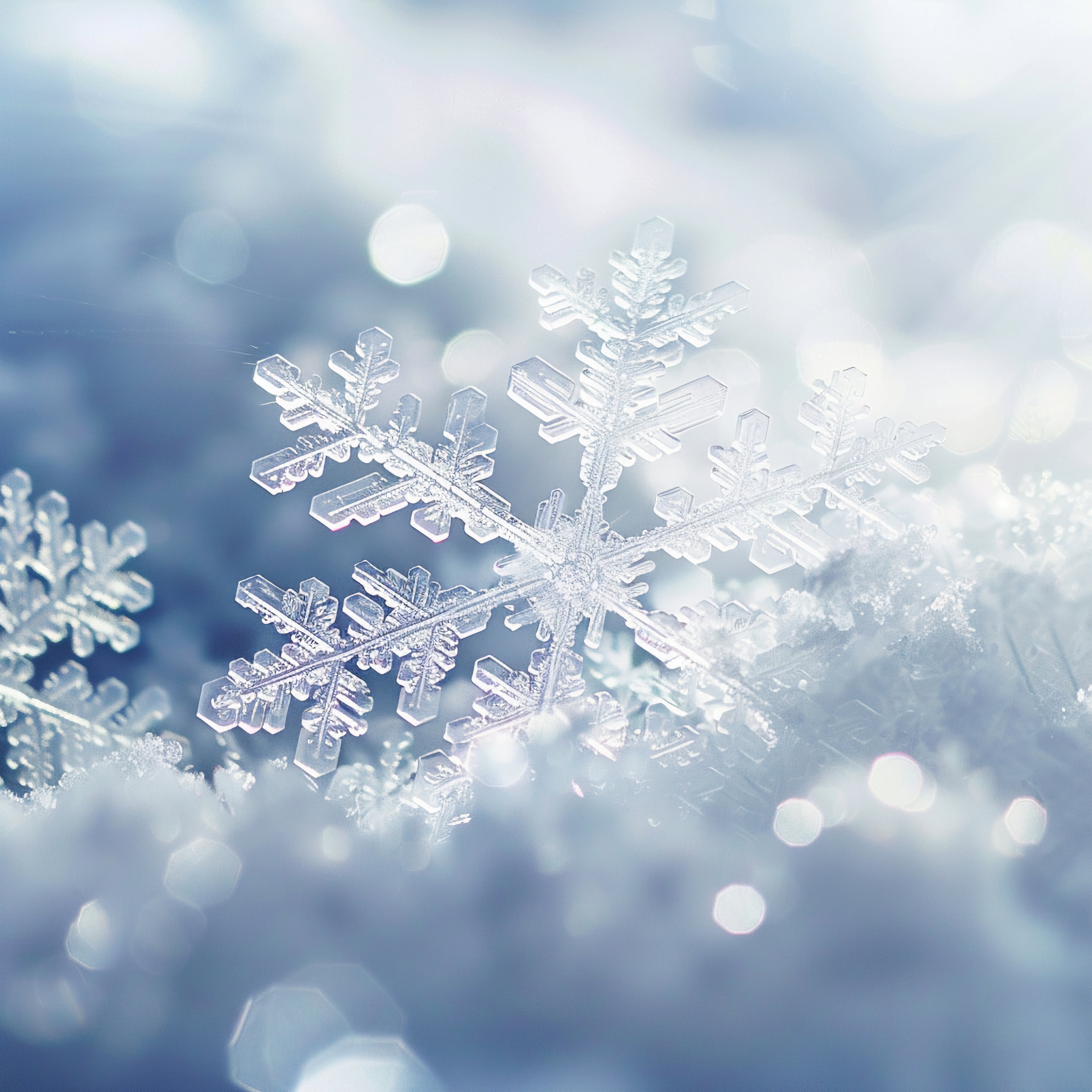 Intricate Snowflakes on Fresh Snow - Free Stock Photo | FOCA Stock