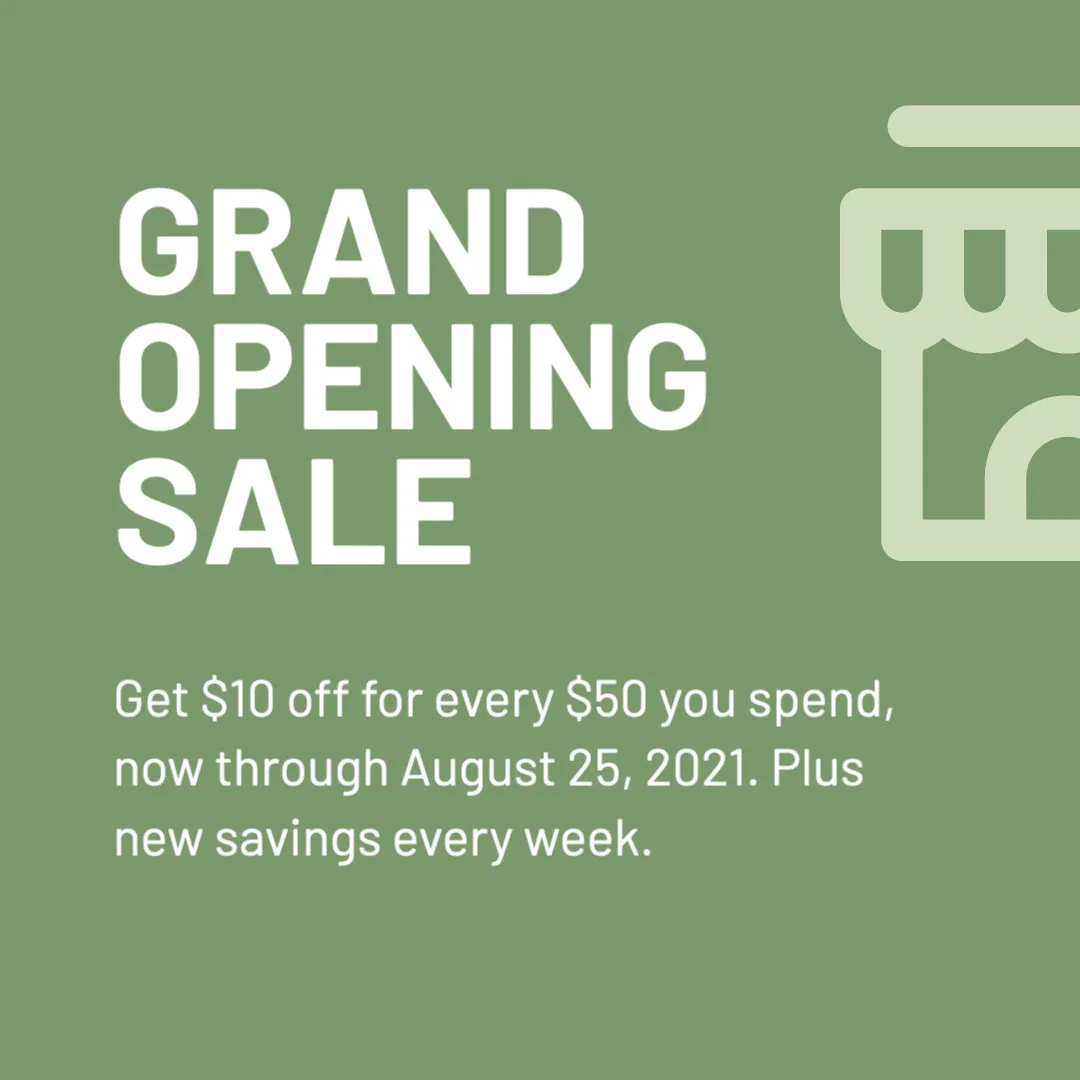 Grand Opening Sale - Free Template | FOCA Stock